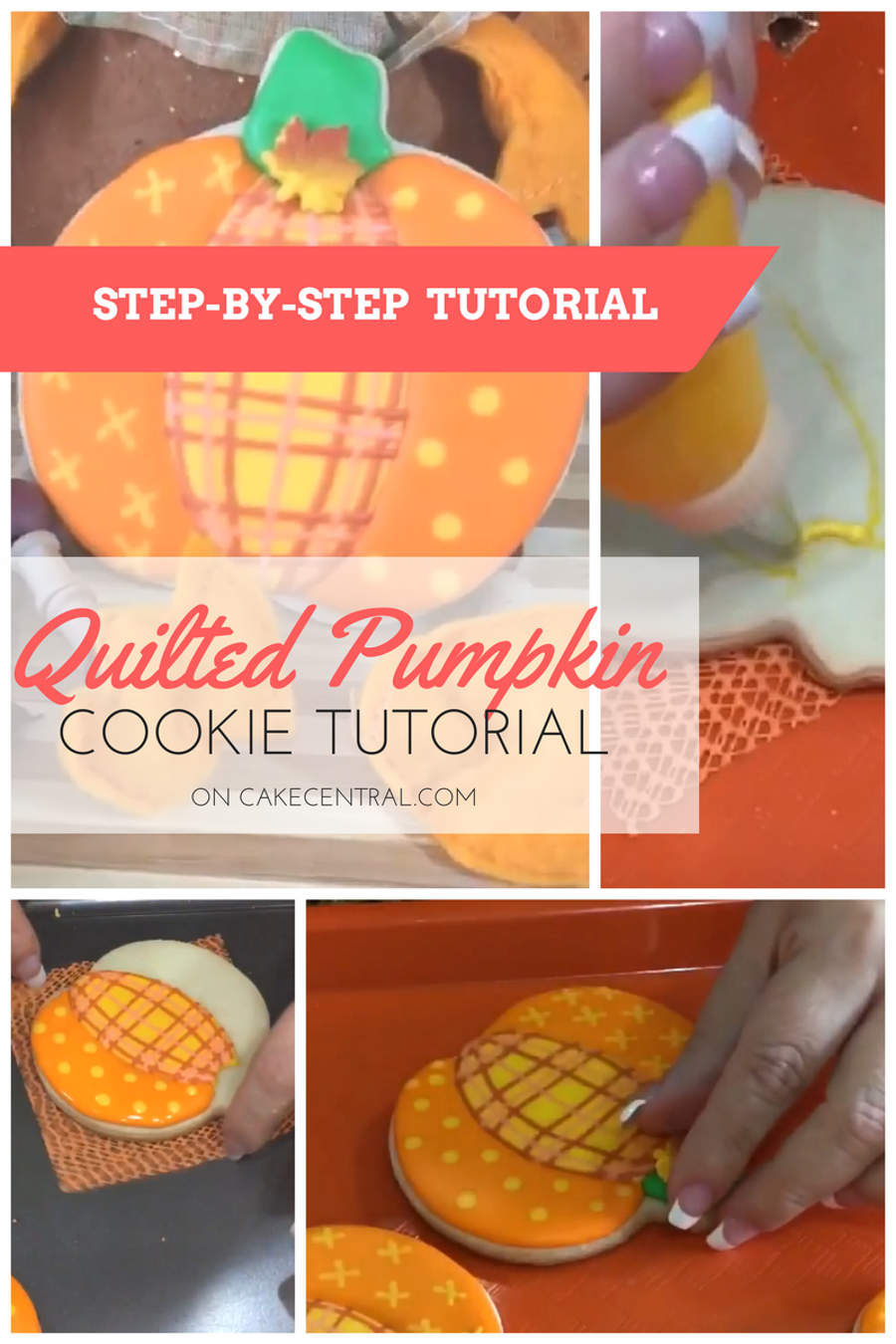 Quilted Pattern Pumpkin Cookies Tutorial - CakeCentral.com