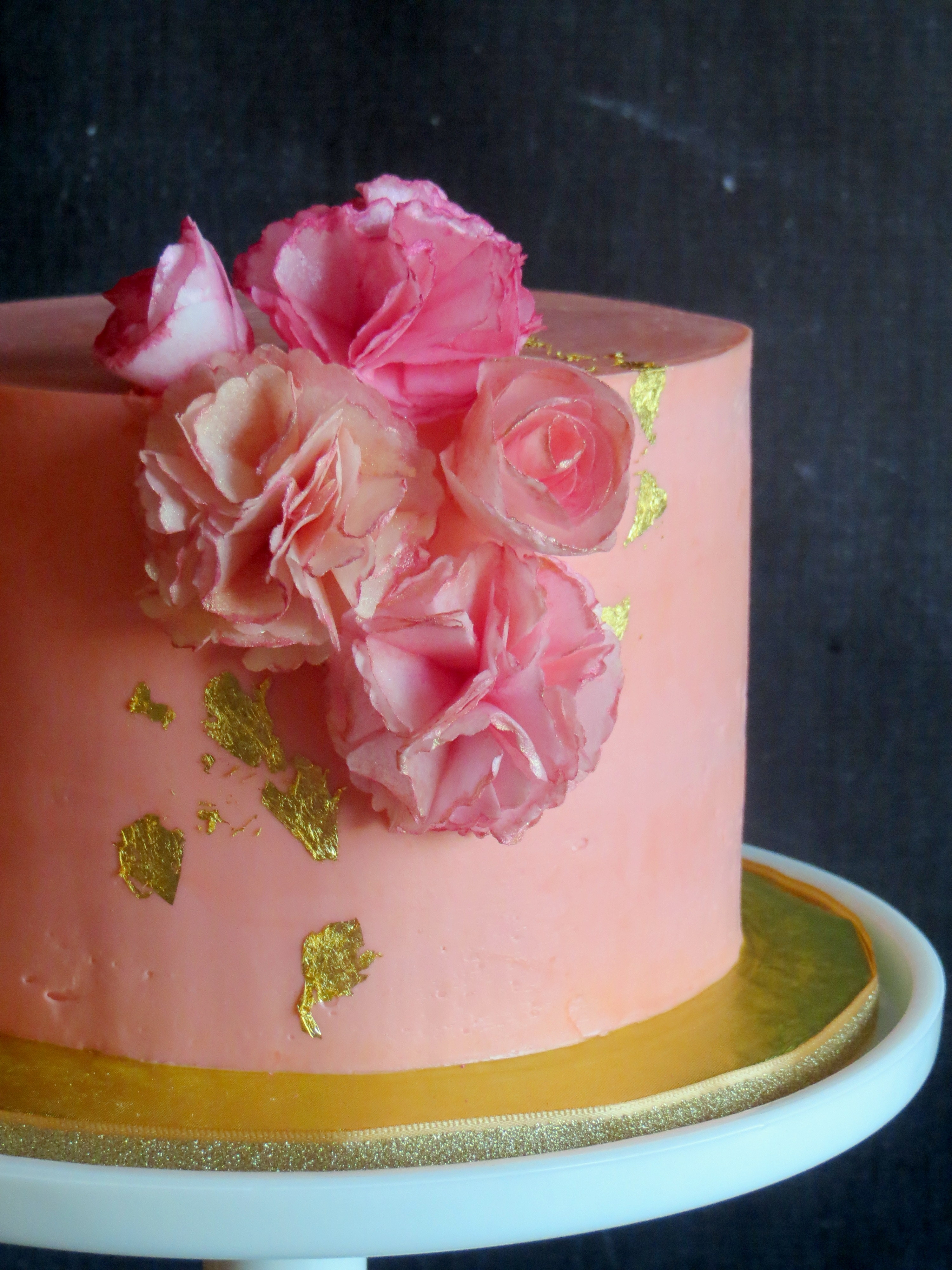Pink And Gold Glam Birthday Cake - CakeCentral.com