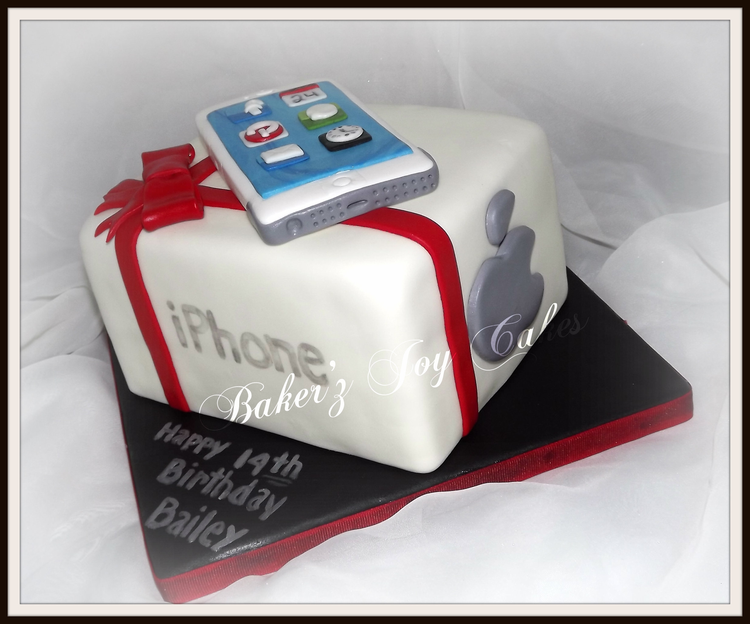 Iphone Cake With The Box In Chocolate Brownie Cake All Edible ...