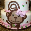 Monkey Themed Baby Shower Cake For A Baby Girl - CakeCentral.com