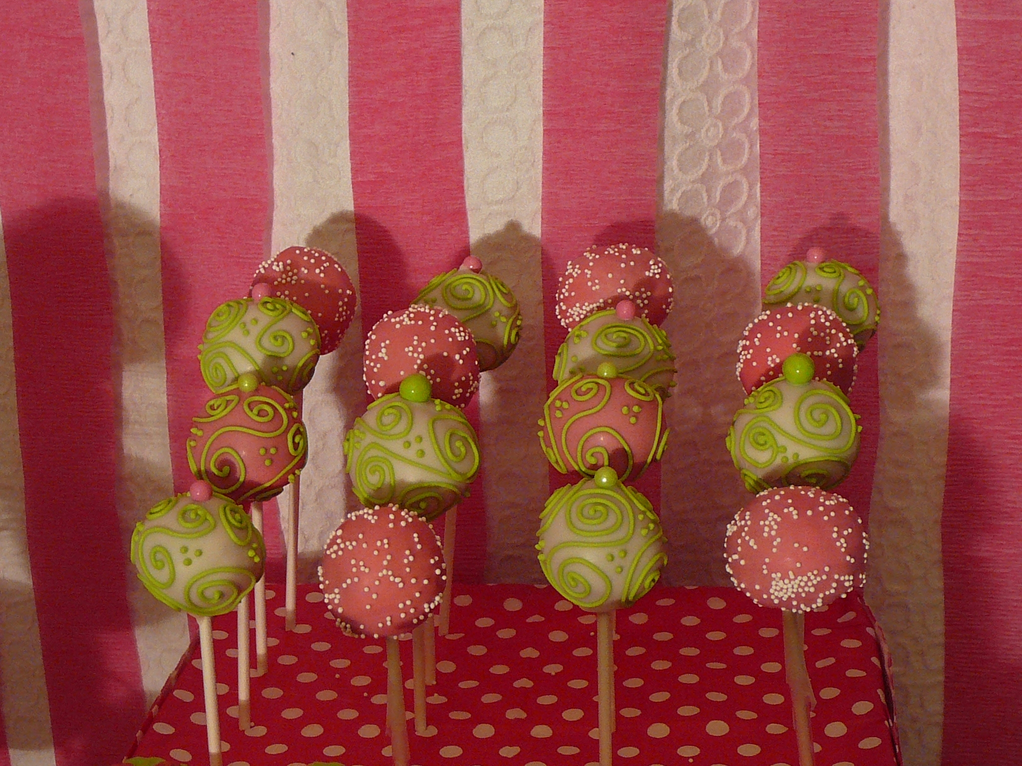 Girly Pink And Green Sweet Table - CakeCentral.com