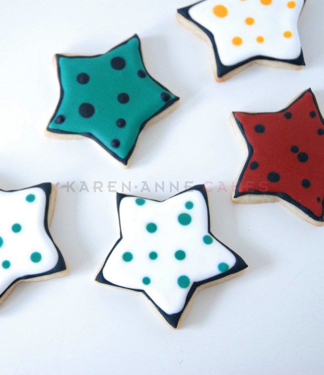 Star Cookies With Dots, Decorated With Royal Icing. - CakeCentral.com