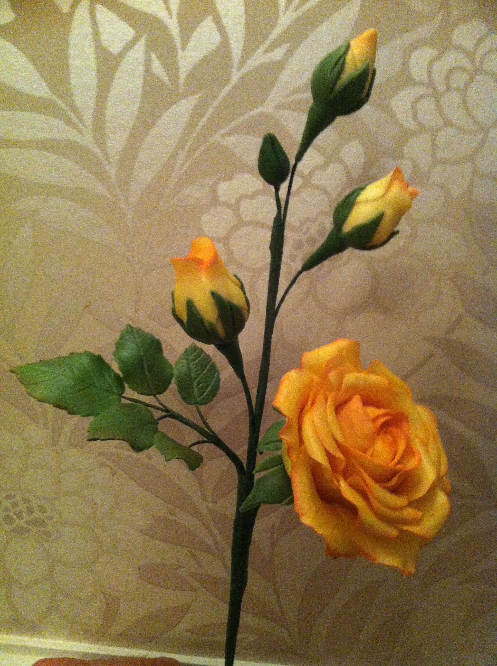 Handmade Sugarpaste Yellow Roses - CakeCentral.com