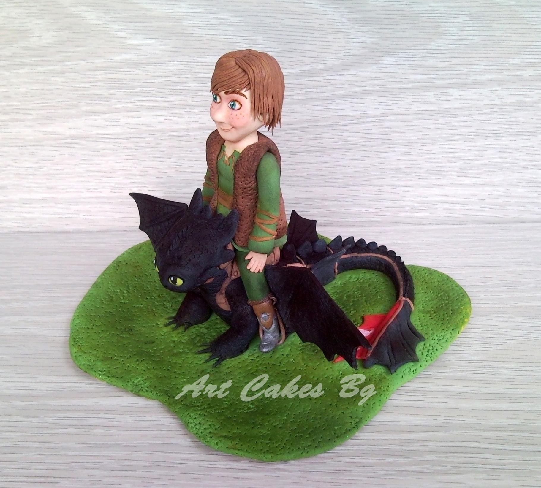 Hiccup And Toothless Cake Topper - CakeCentral.com