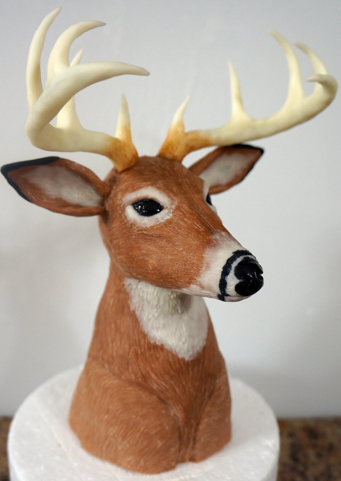 Deer Head Cake Topper Sculpted Out Of Cereal And Modeling Chocolate Stands A Little Over 8 ...