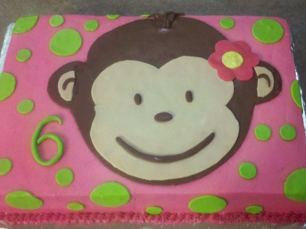 Pink Mod Monkey Birthday Mod Monkey Birthday Cake Pink Girl
