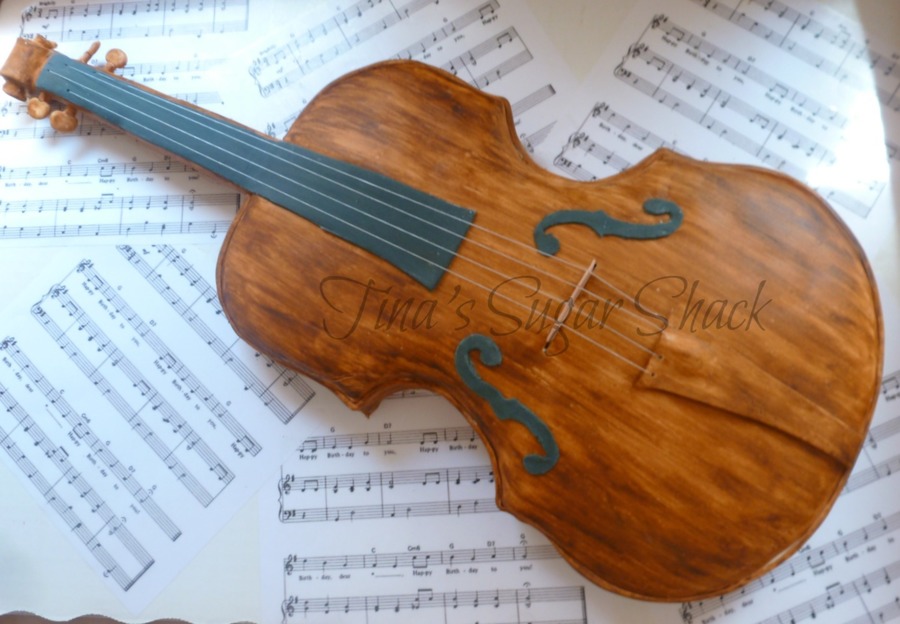Violin Cake Made For My Pastors Bday Carved Cake Covered In Fondant Part Holding Strings Up Is 