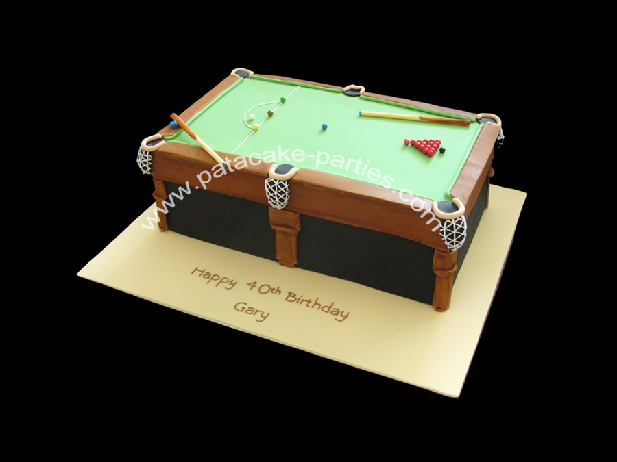Snooker Table Cake - CakeCentral.com