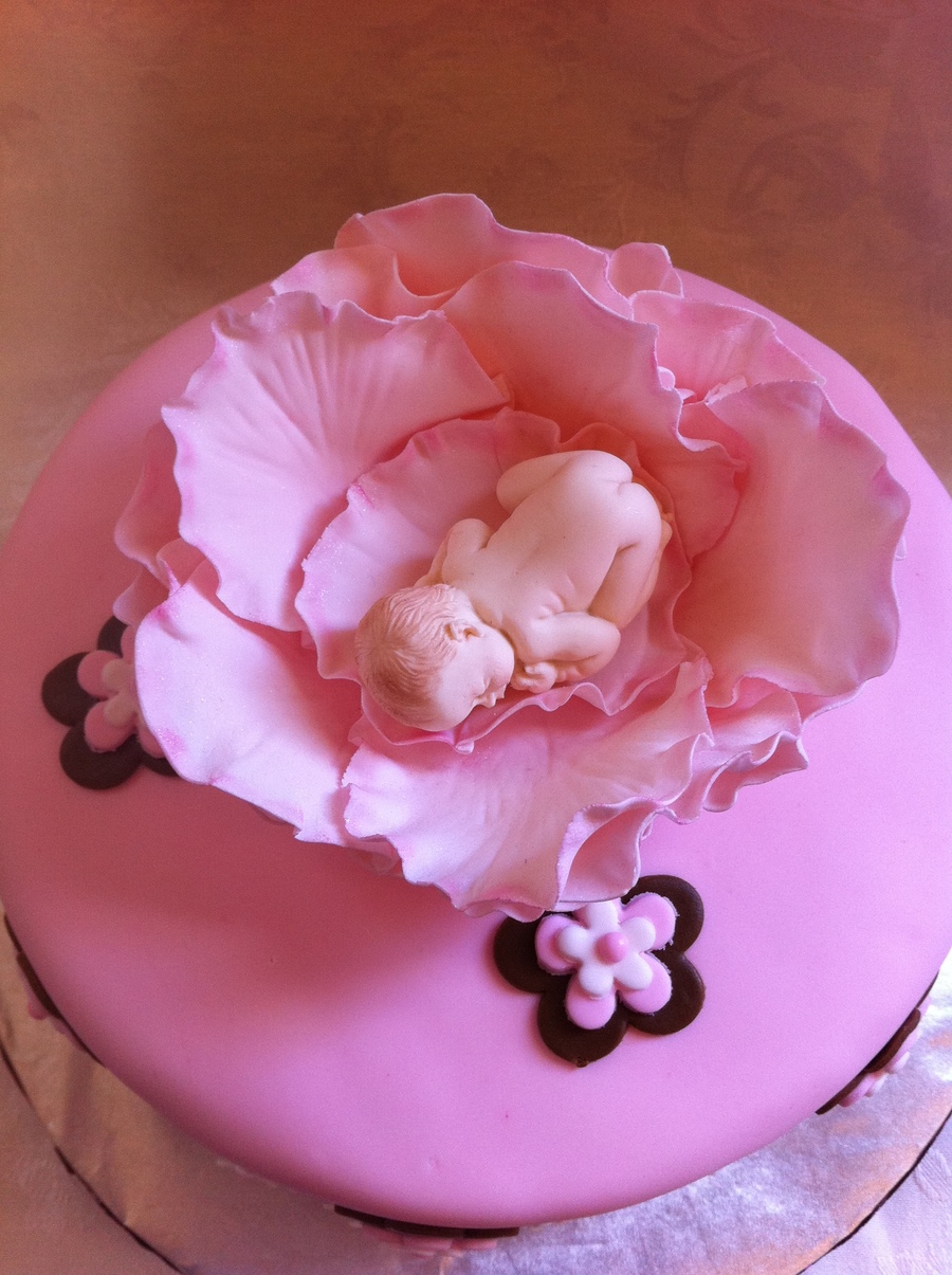 Pink Baby Shower Cake - CakeCentral.com