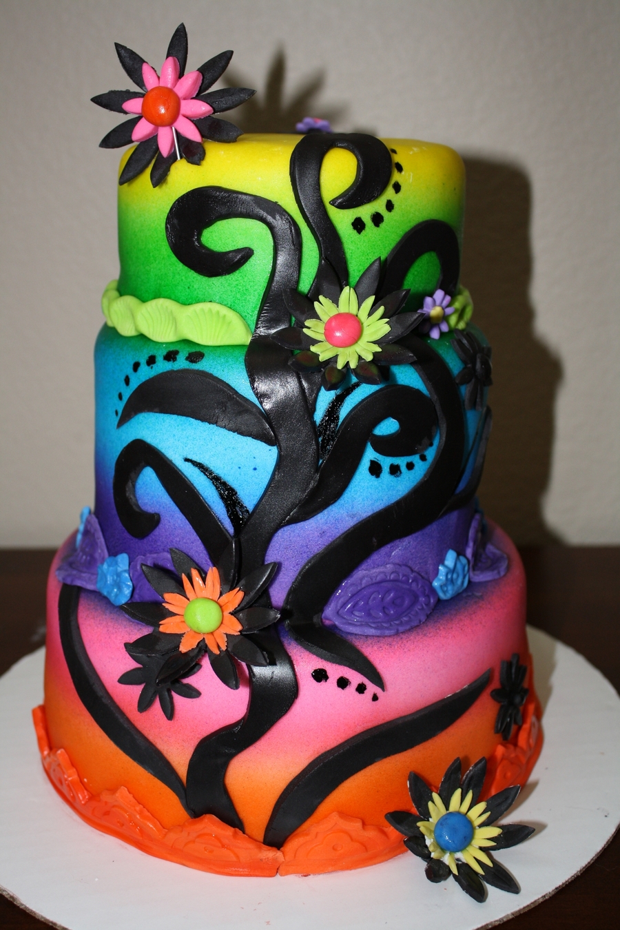 Colorful Funky Cake - CakeCentral.com