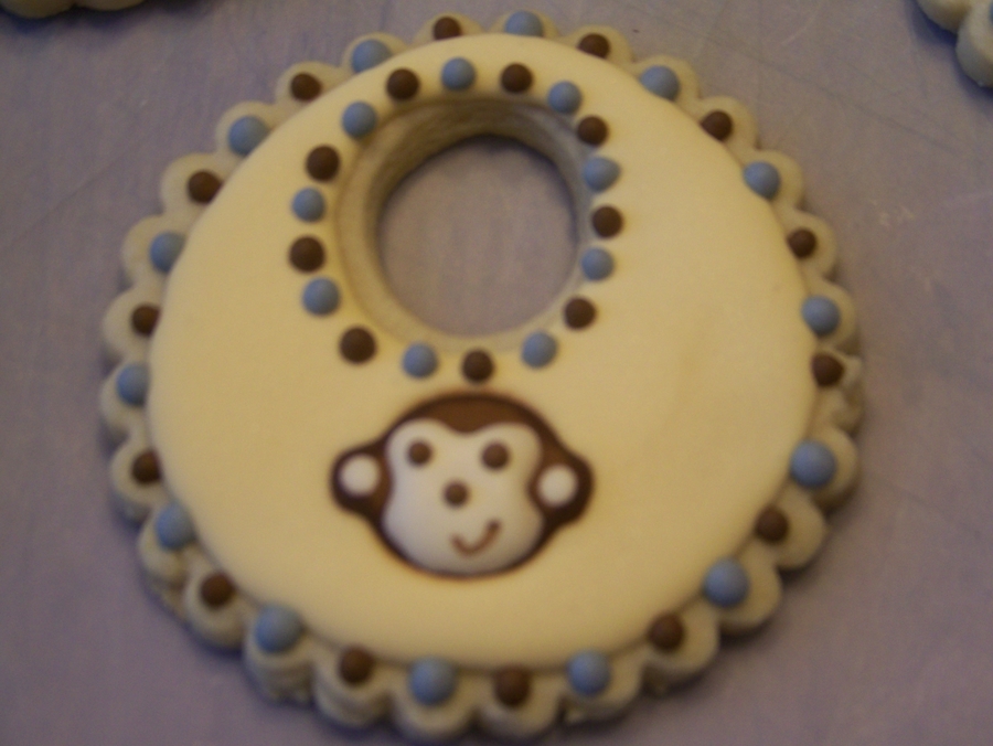 Monkey Face Bib Baby Shower Cookies - CakeCentral.com