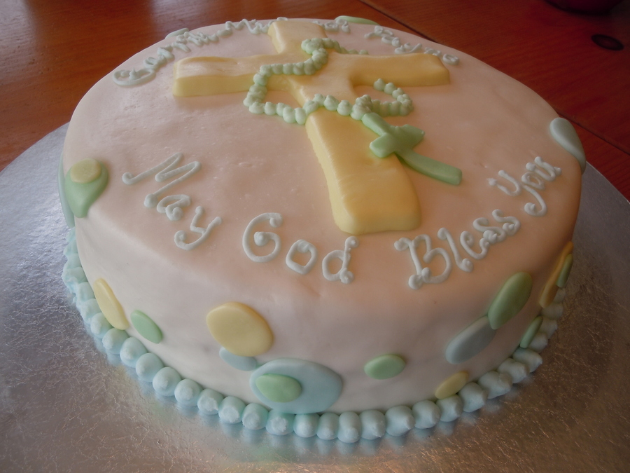 Baptism Cross Cake at Katie Butters blog