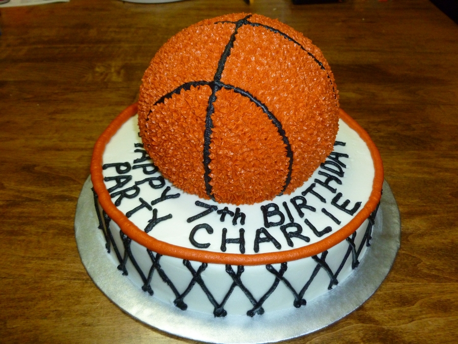 Basketball In Hoop - CakeCentral.com