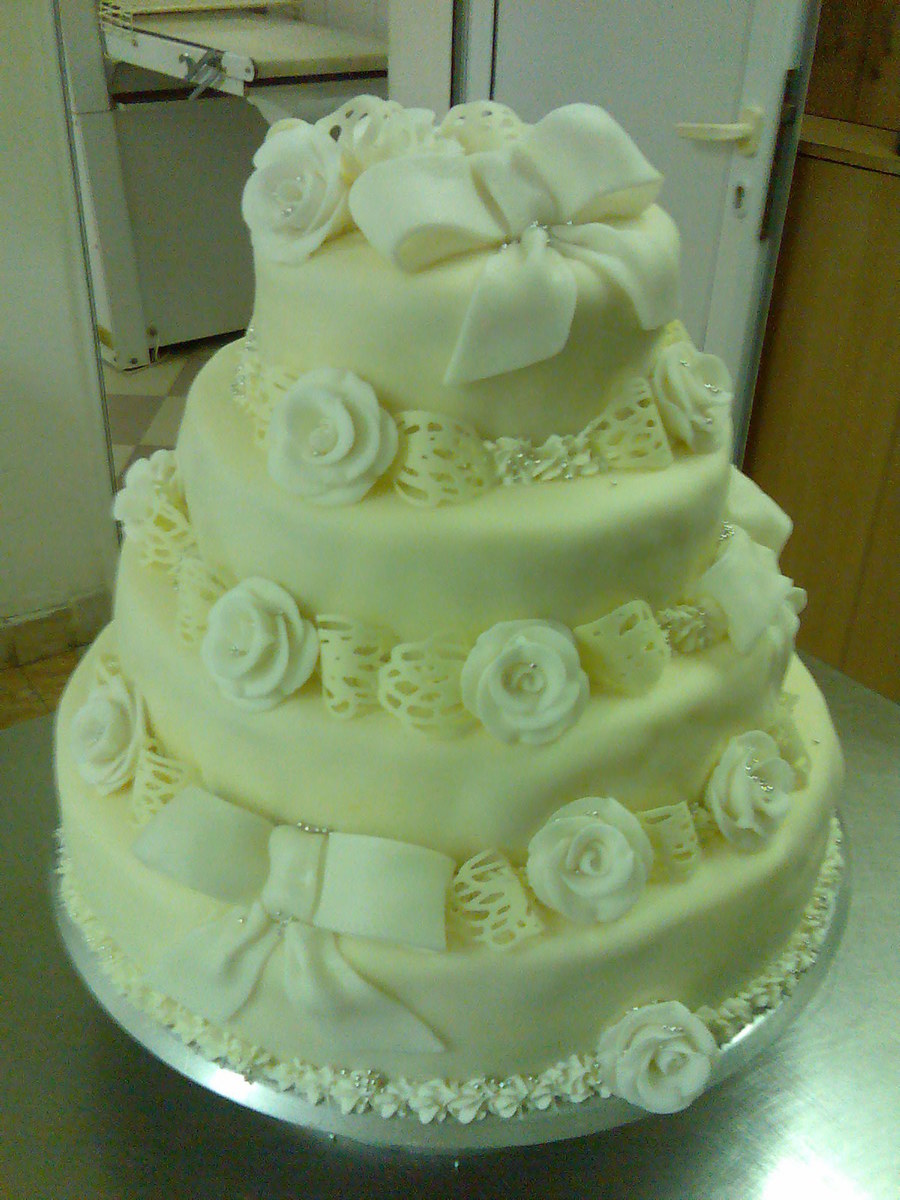 Ivory Wedding Cake - CakeCentral.com