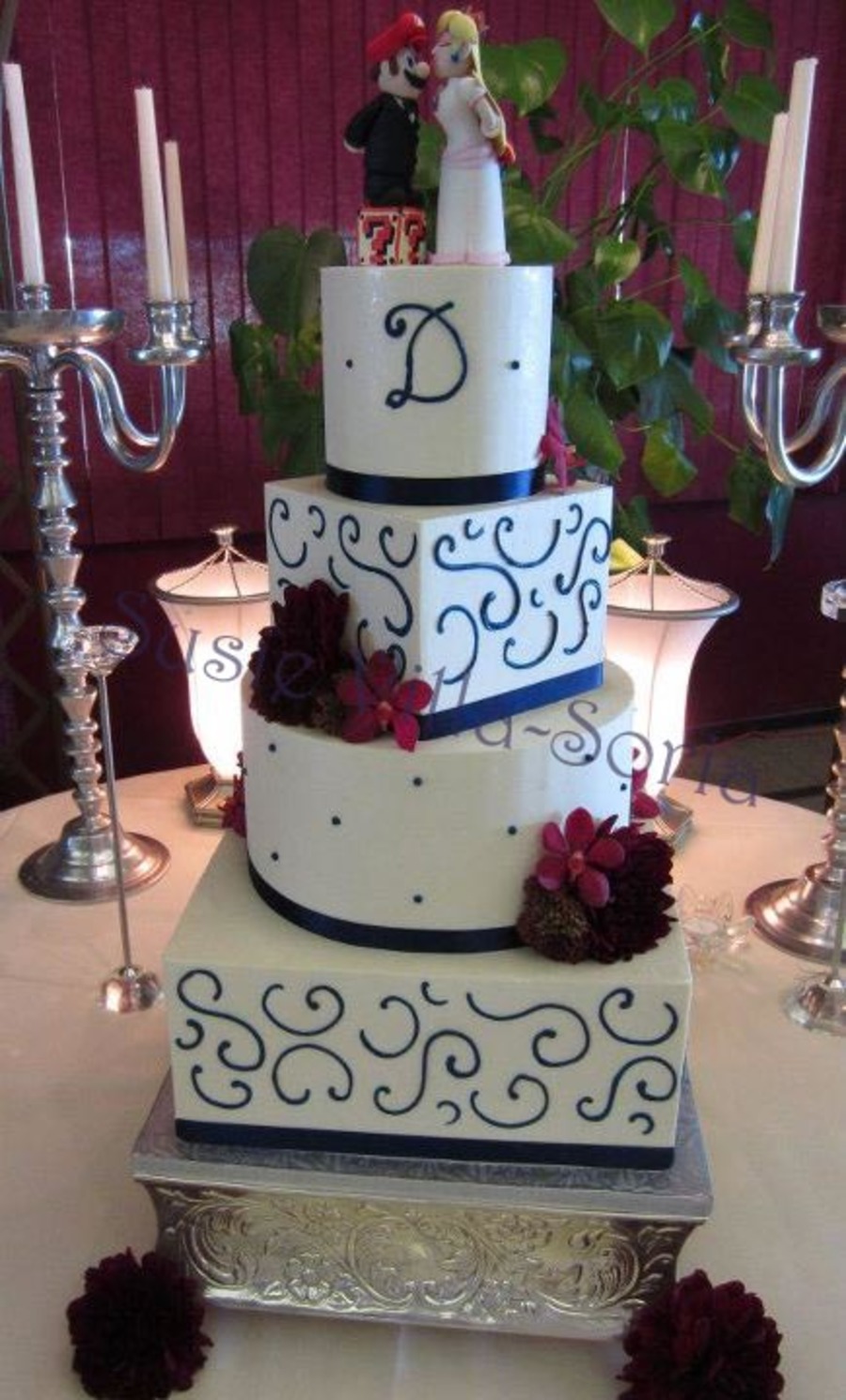 Navy Scrolls - CakeCentral.com