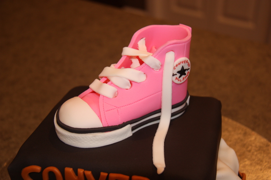 Pink Converse Shoe And Box - CakeCentral.com