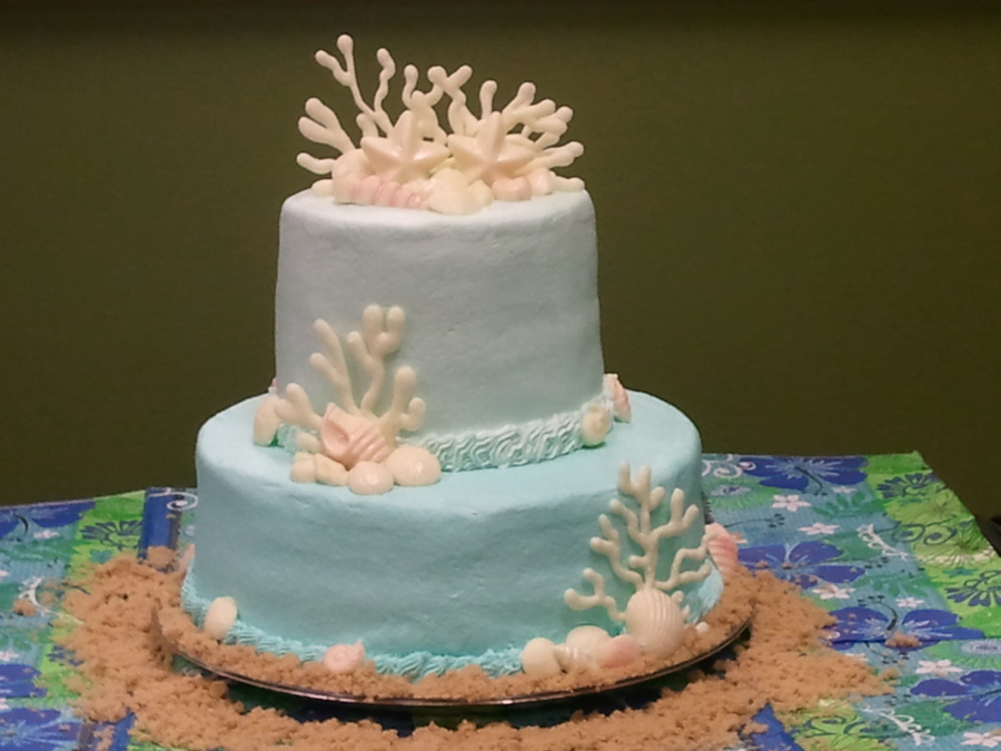 Beach Shell Shower Cake - CakeCentral.com