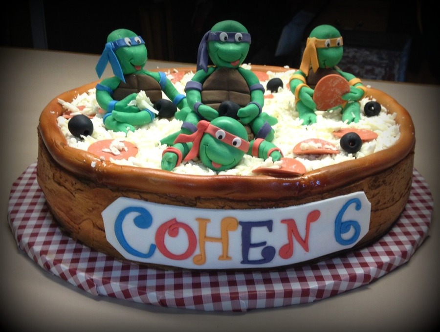 Ninja Turtle Deep Dish Pizza - CakeCentral.com