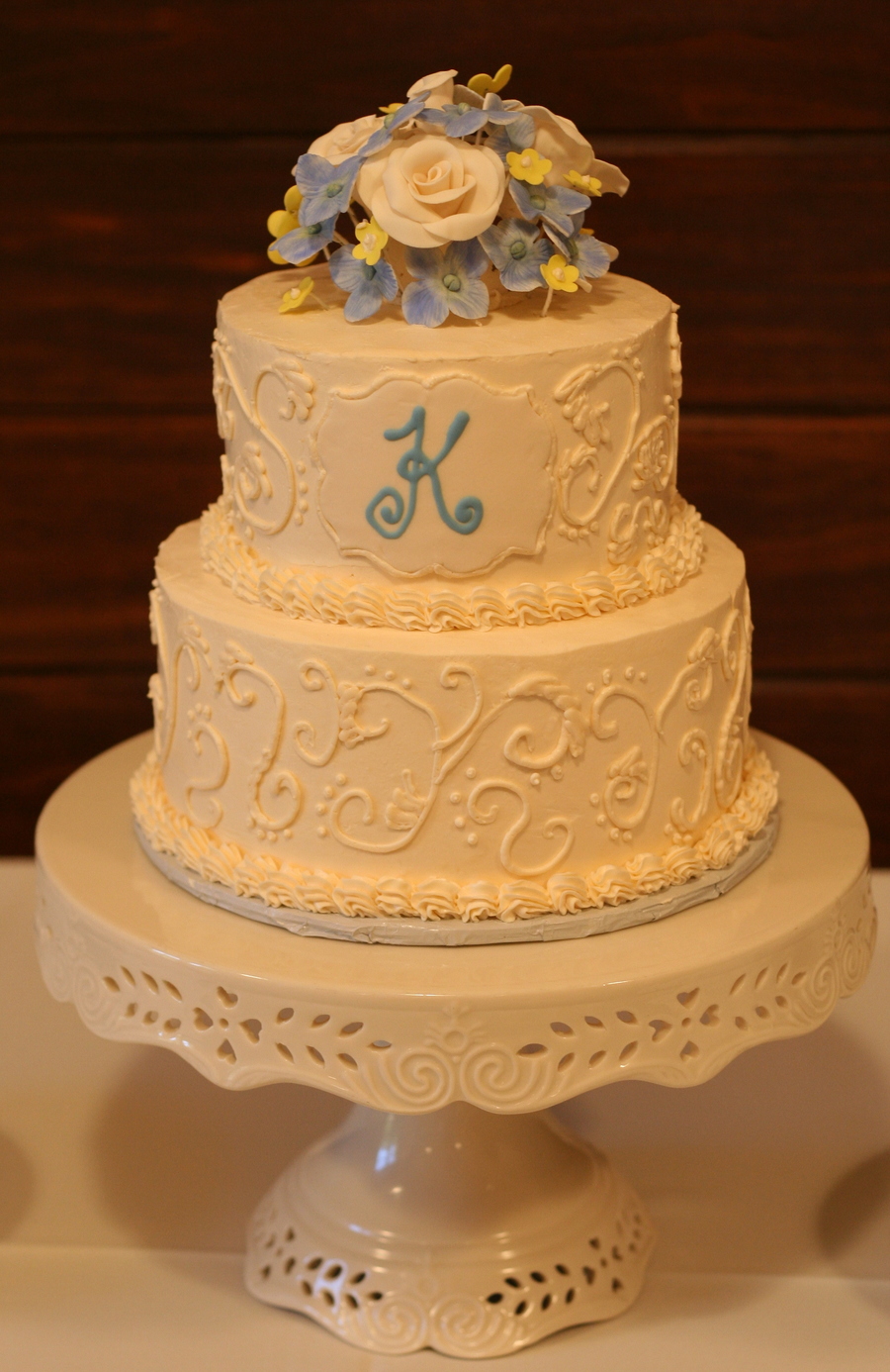 Wedding Cake With Scrollwork - CakeCentral.com