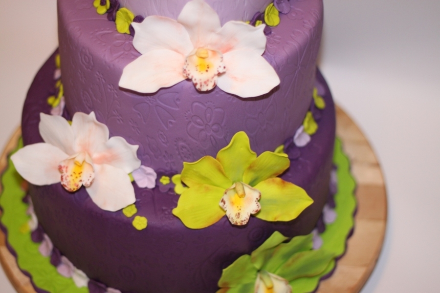 Orchids Cake For Birthday - CakeCentral.com