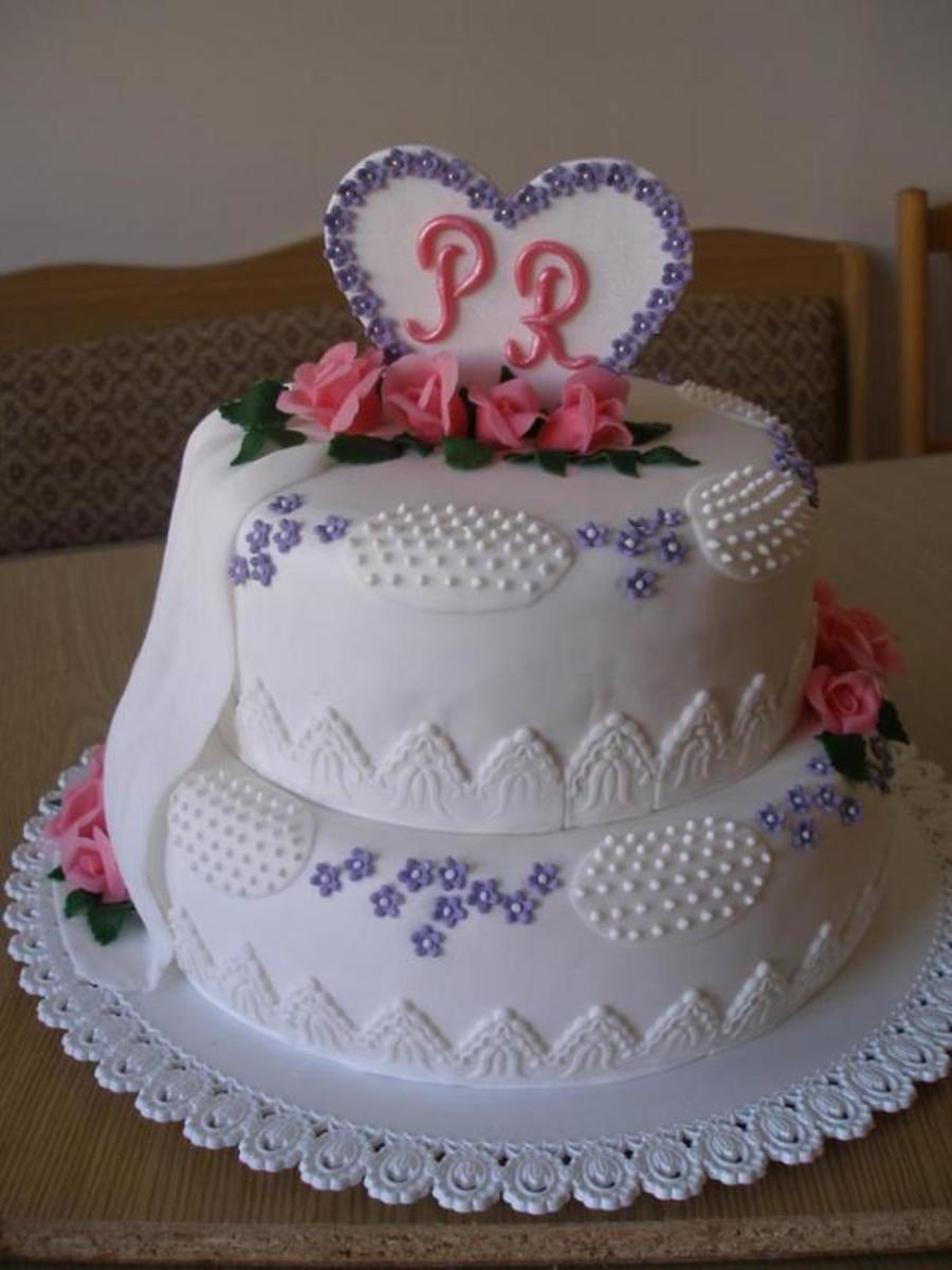 Wedding Cake With Initials - CakeCentral.com