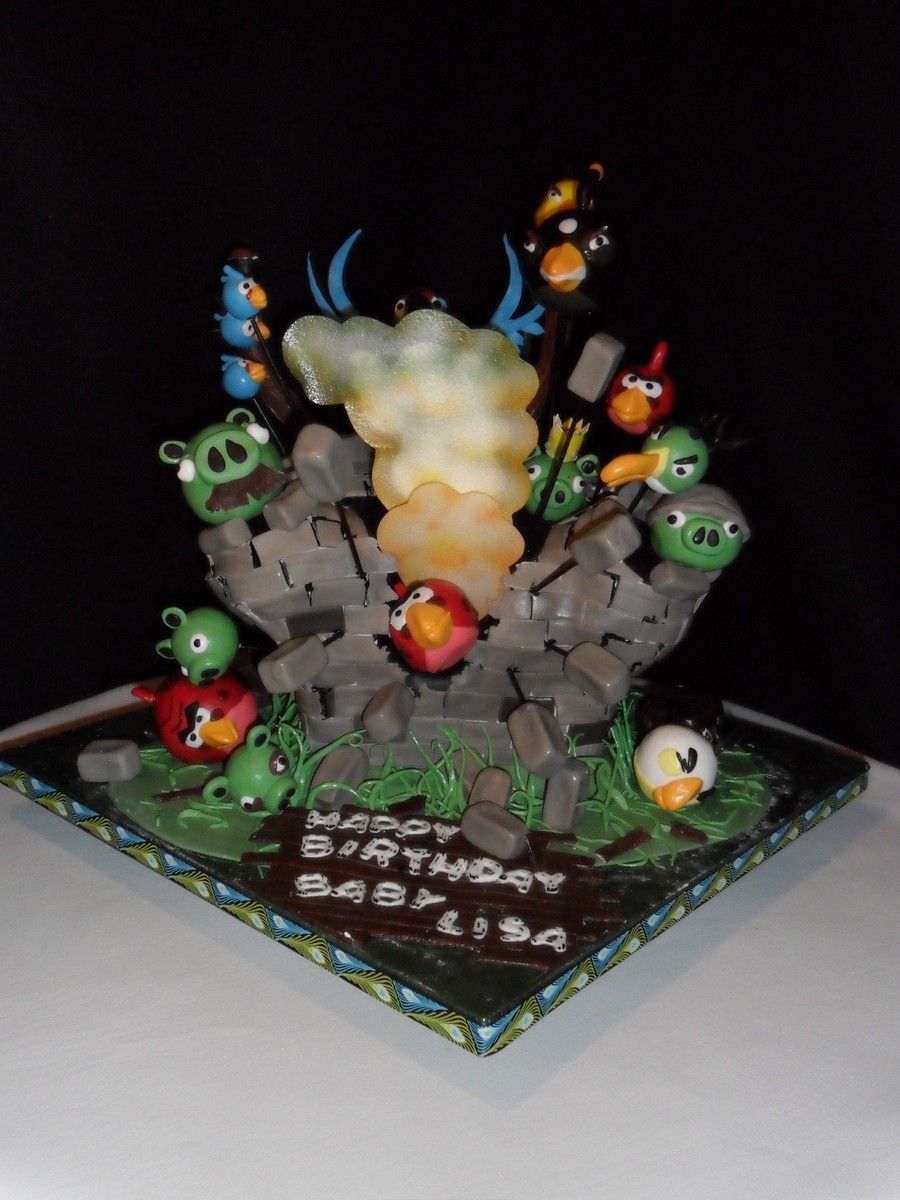 Explosive Angry Bird Cake - CakeCentral.com