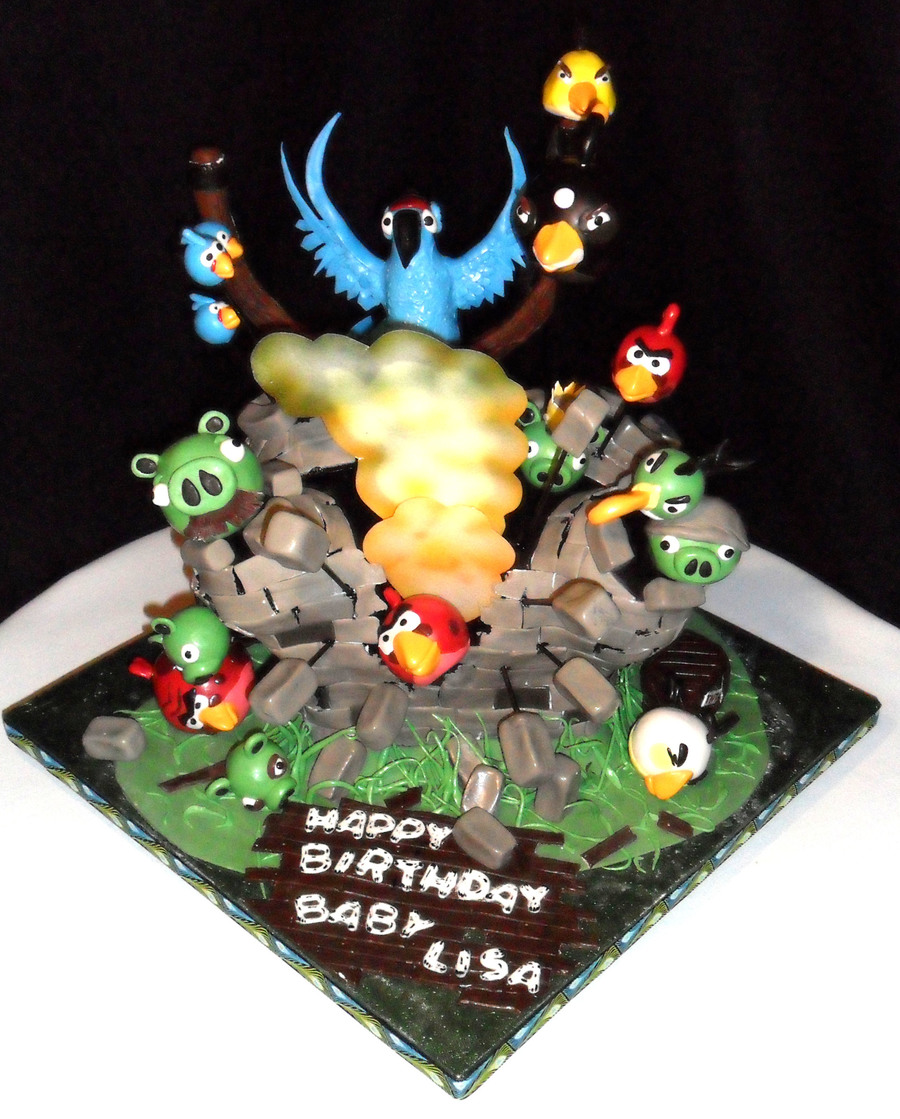 Explosive Angry Bird Cake - CakeCentral.com