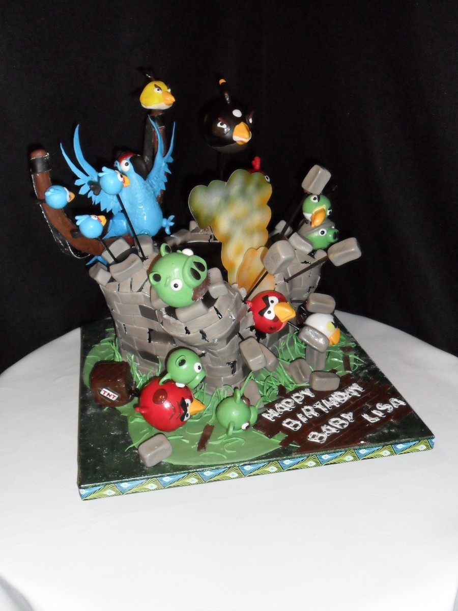 Explosive Angry Bird Cake - CakeCentral.com