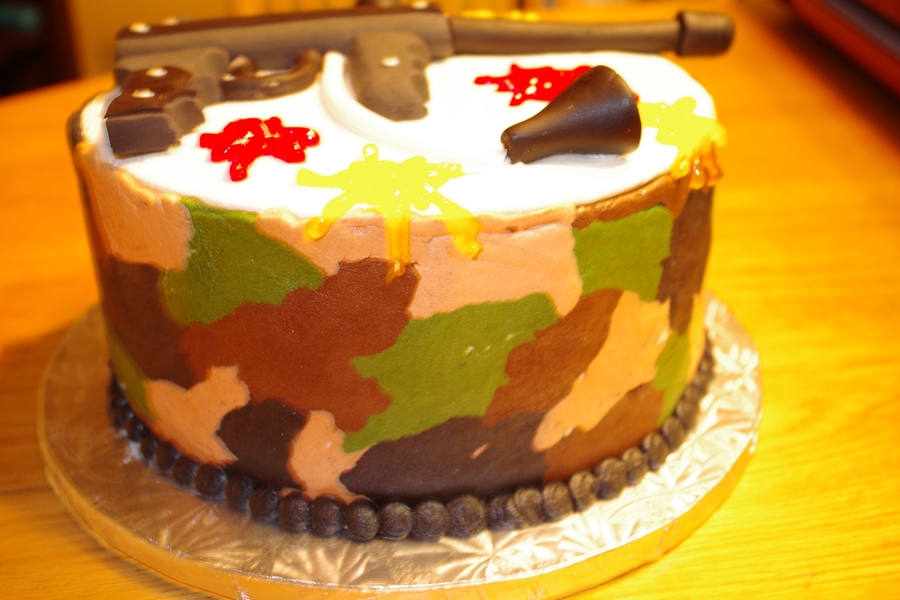 Paintball Camo Cake - CakeCentral.com