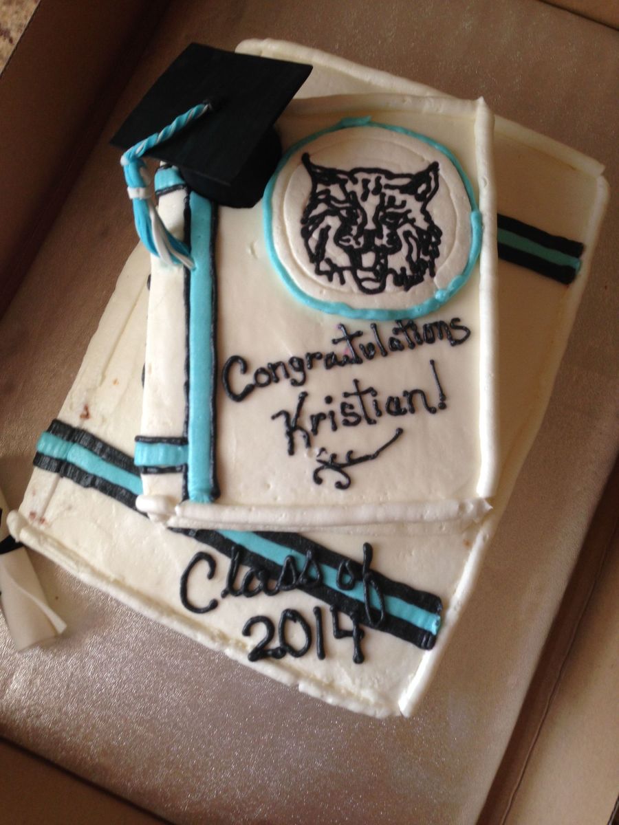 Book Cake Butter Cream Icing With Gum Paste Graduation Cap ...