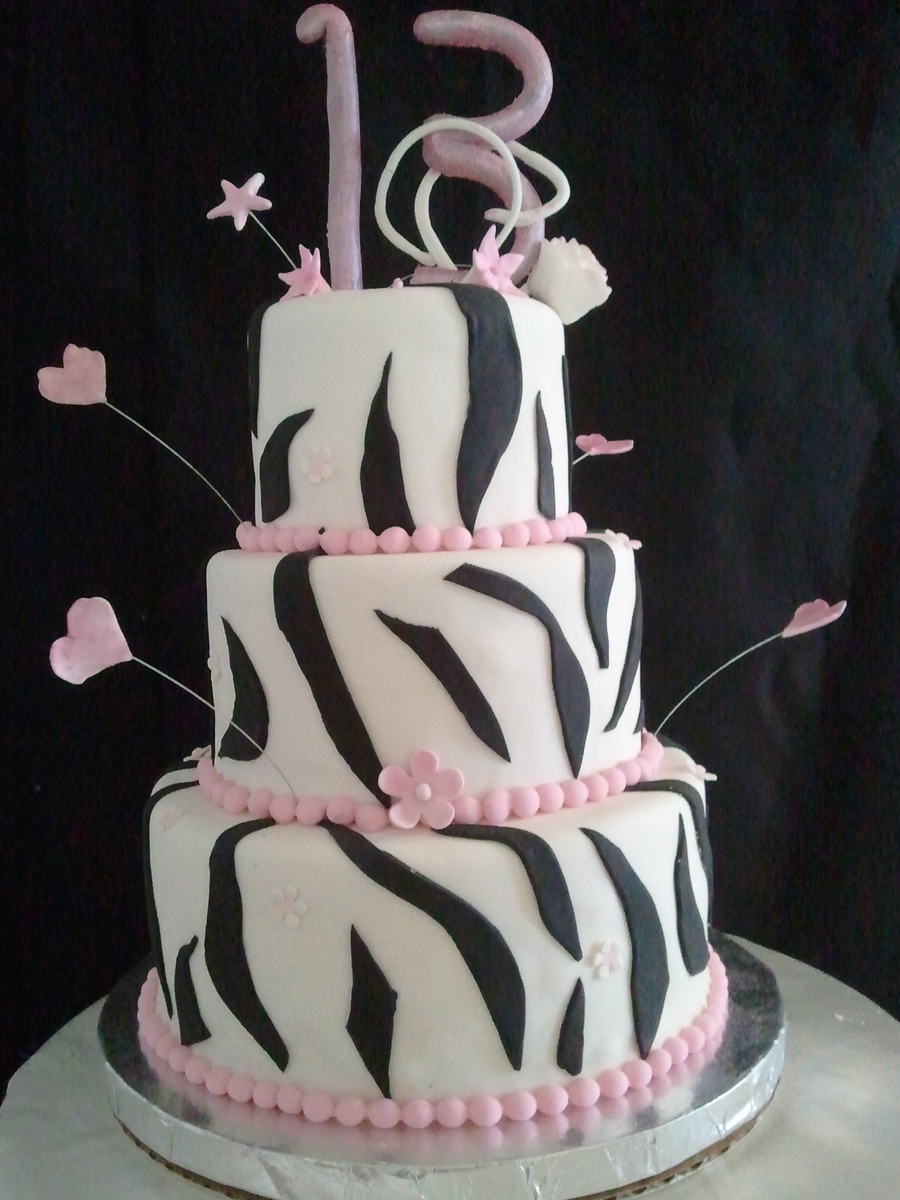 Zebra Stripe 13Th Birthday - CakeCentral.com
