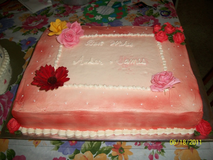 Wedding Sheet Cake - CakeCentral.com