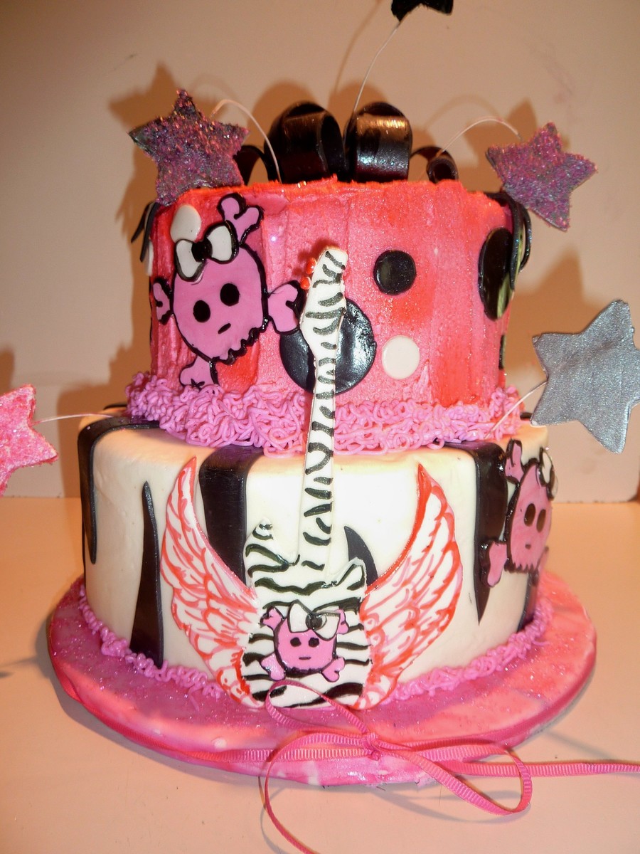 Hot Punk Skull Rocker Baby Cake - CakeCentral.com