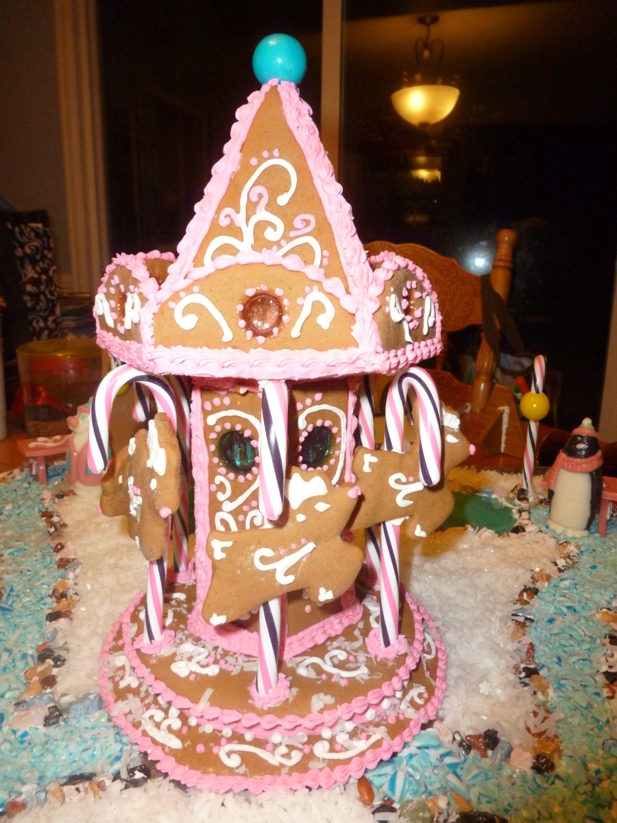 Gingerbread Carousel With Reindeer - CakeCentral.com