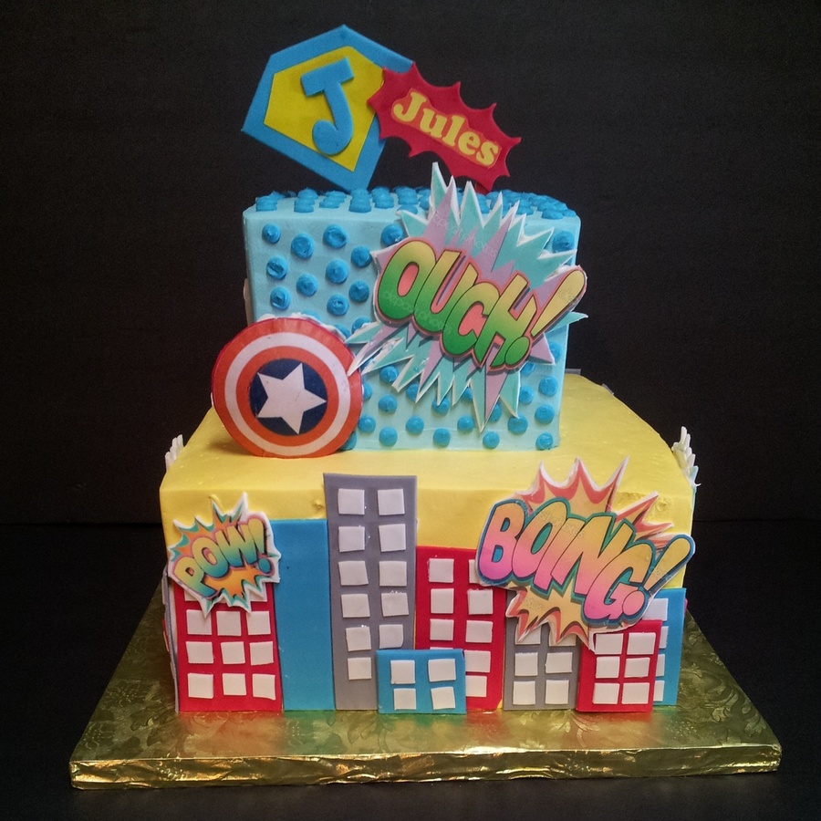 Comic Book Super Hero Cake - CakeCentral.com