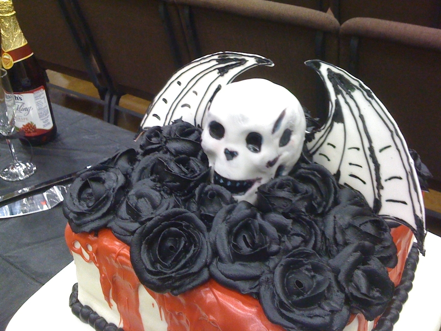 Deathbat Wedding Cake - CakeCentral.com