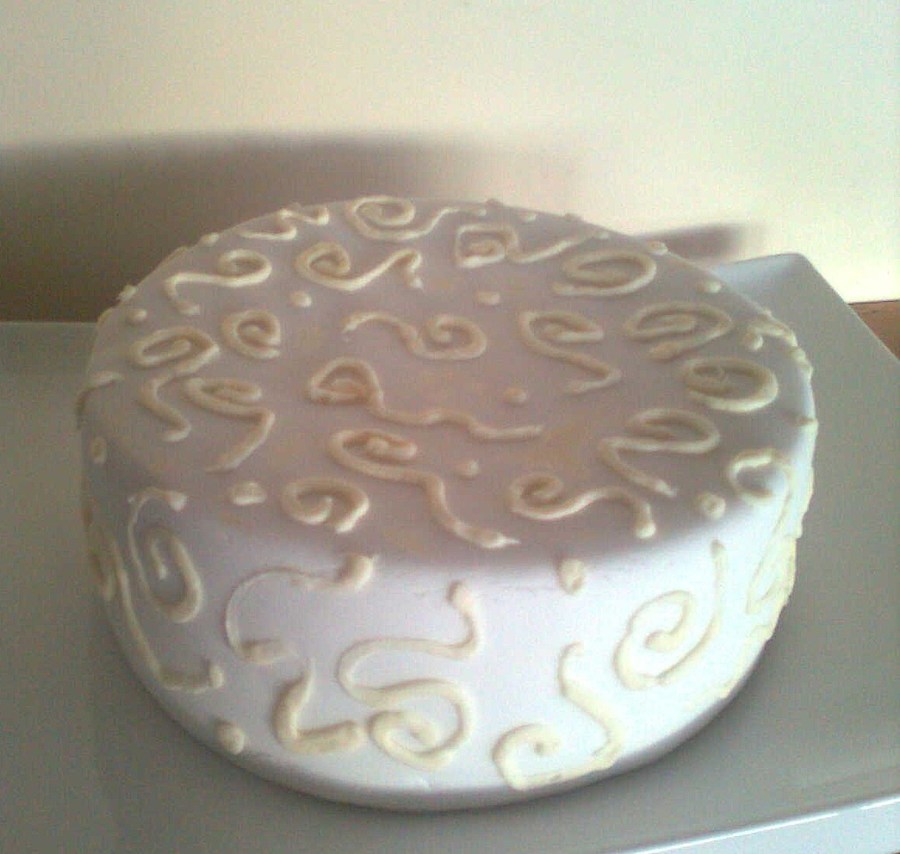 Simple, White Birthday Cake - CakeCentral.com