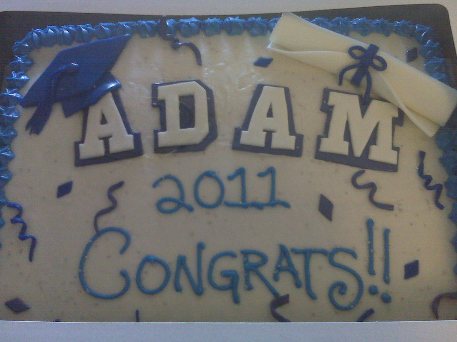 Graduation Cake With Varsity Letters - CakeCentral.com