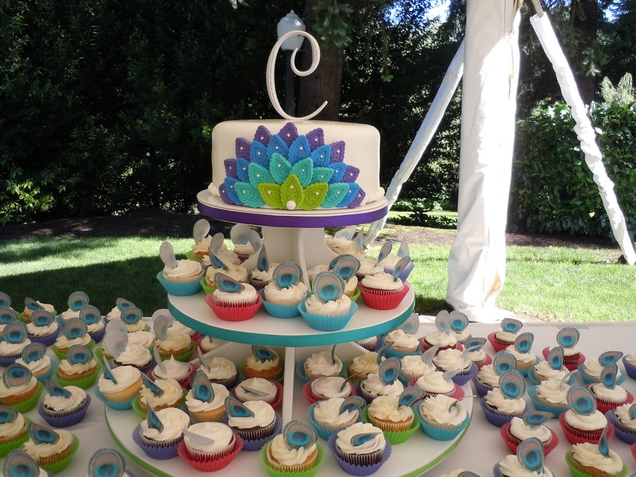 Peacock Theme With Edible Feathers