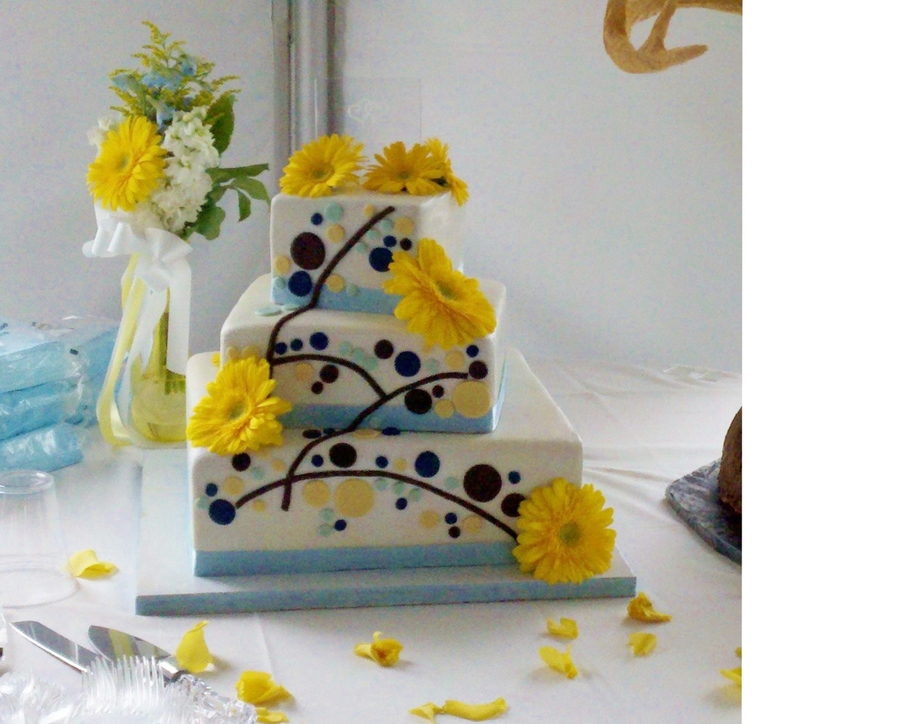 Square Offset Wedding Cake - CakeCentral.com