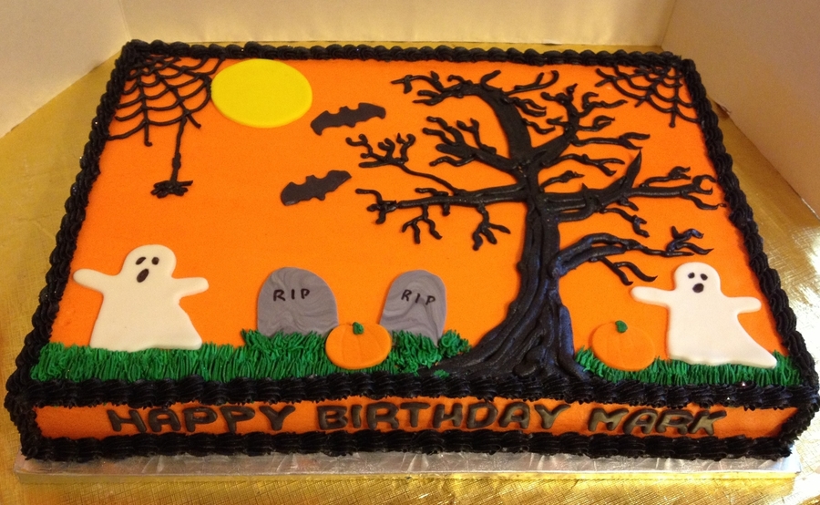 Halloween Birthday Sheet Cake CakeCentral