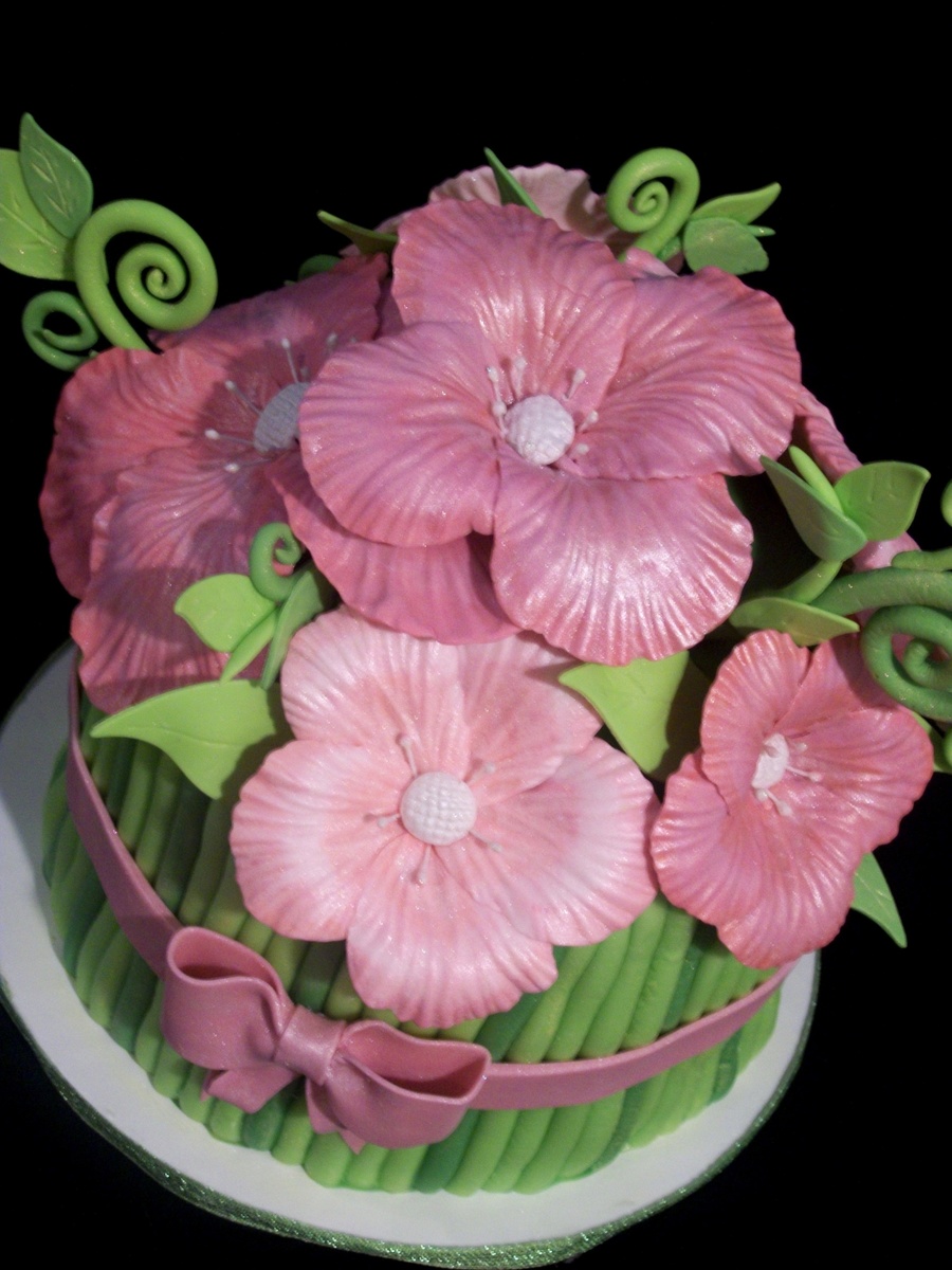 Bridal Shower Flower Cake - CakeCentral.com