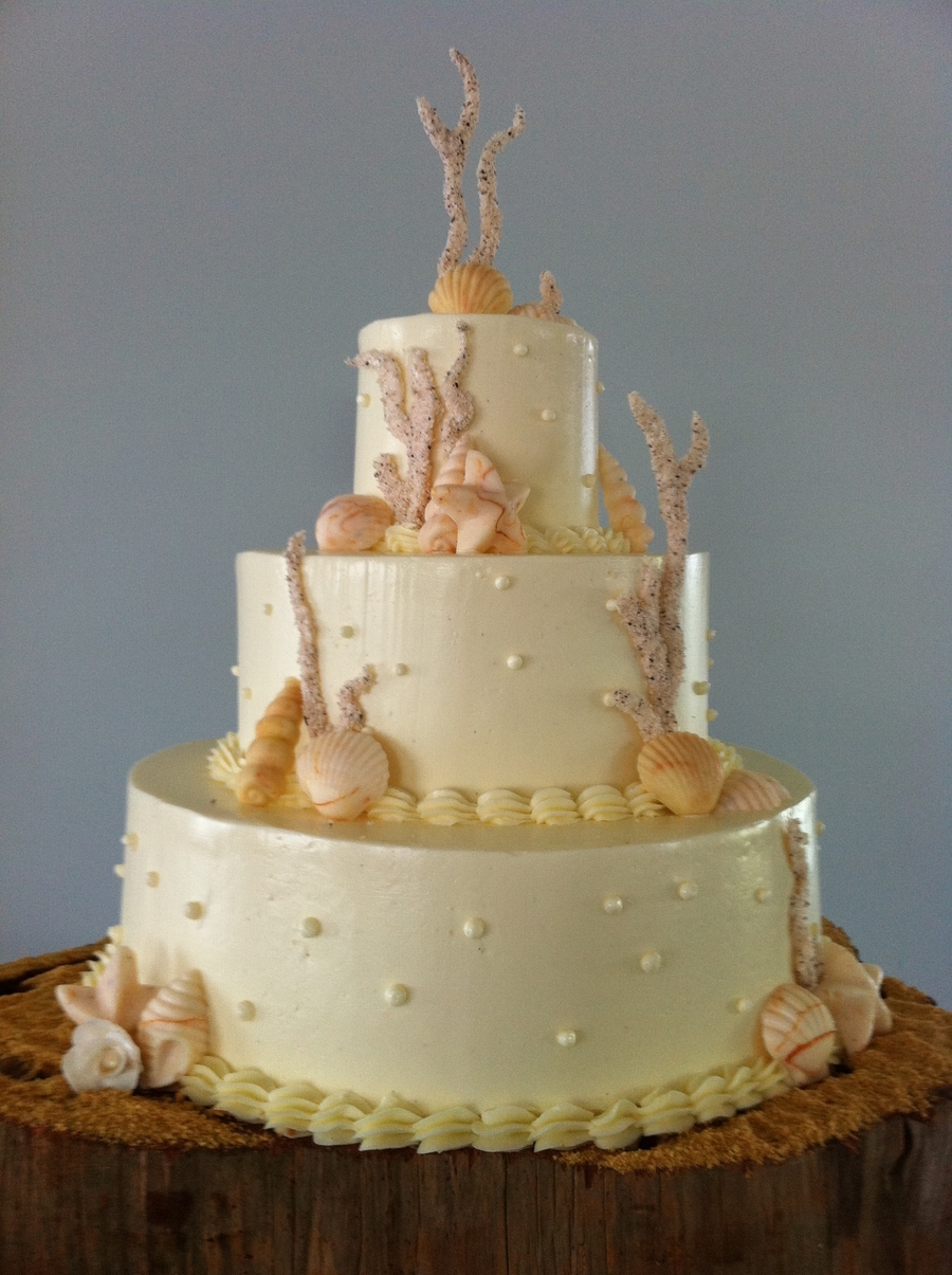 Shells Wedding Cake - CakeCentral.com