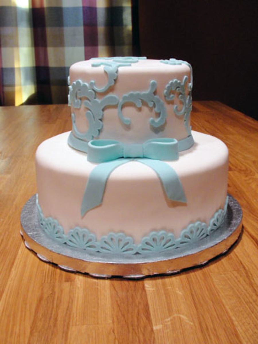 Filigree Bridal Shower Cake - CakeCentral.com