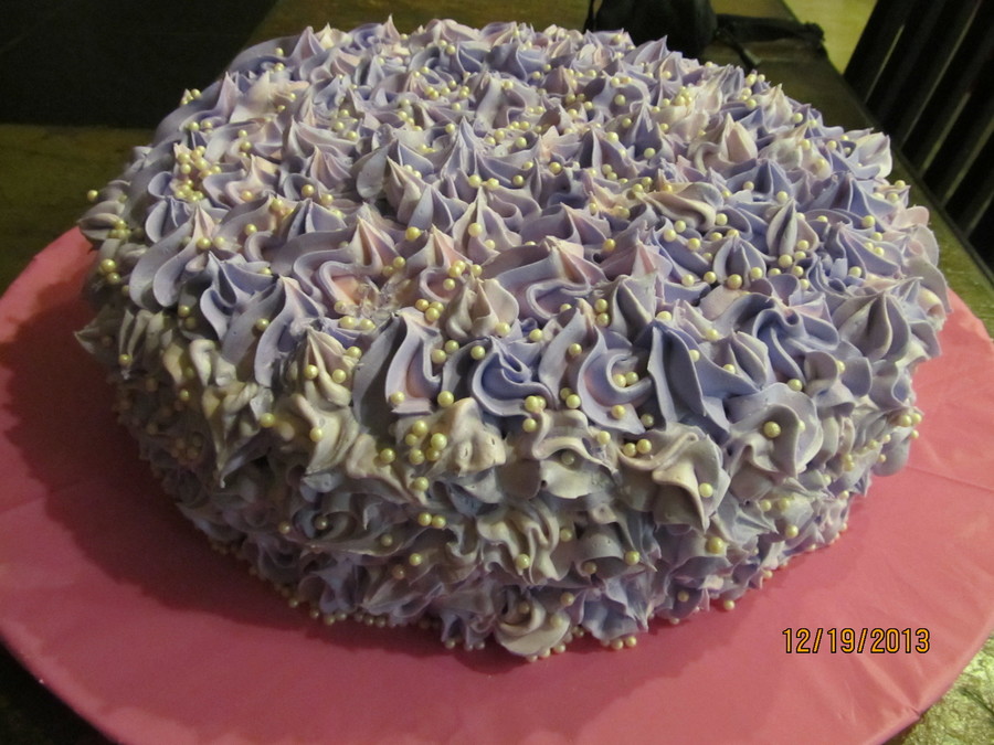 Pretty Pink And Purple Birthday Cake - CakeCentral.com