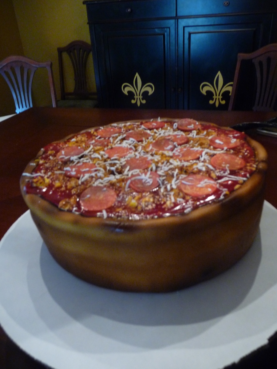 "pizza" Deep Dish Cake - CakeCentral.com