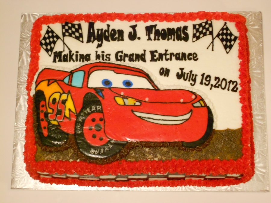 Cars Baby Shower Cake - CakeCentral.com