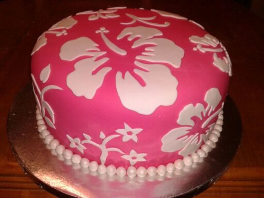 Hibiscus Birthday Cake - CakeCentral.com