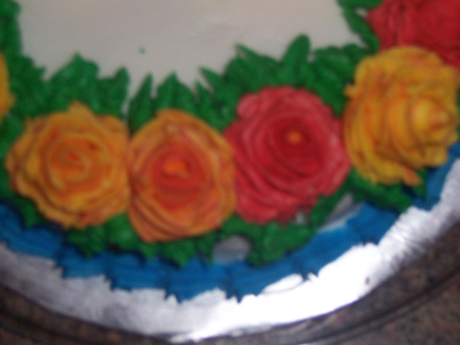 Simple Wreath Of Roses - CakeCentral.com