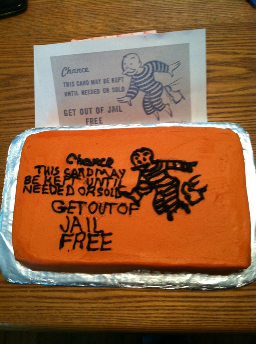 Monopoly Game Get Out Of Jail Free Card CakeCentral